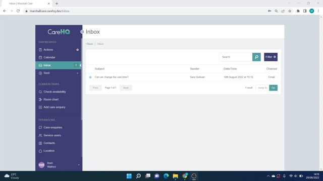 Inbox and sending messages · CareHQ · A CRM application for UK care ...