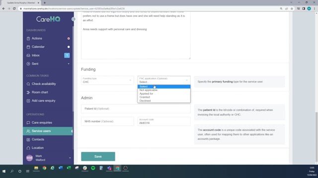 Tracking and reviewing FNC applications for residents · CareHQ · A CRM ...